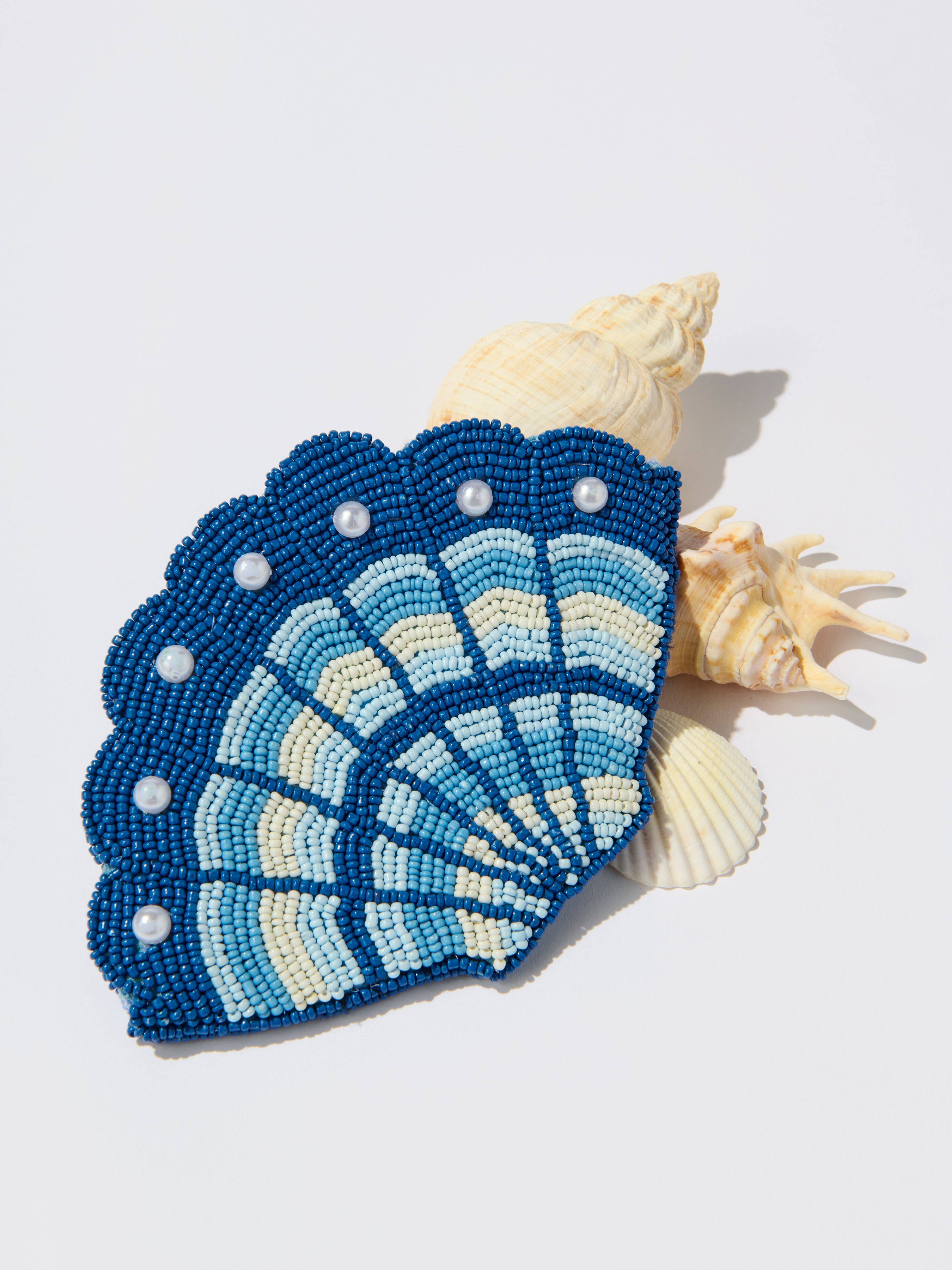 Shiraleah Aurora Shell Coin Purse, Blue