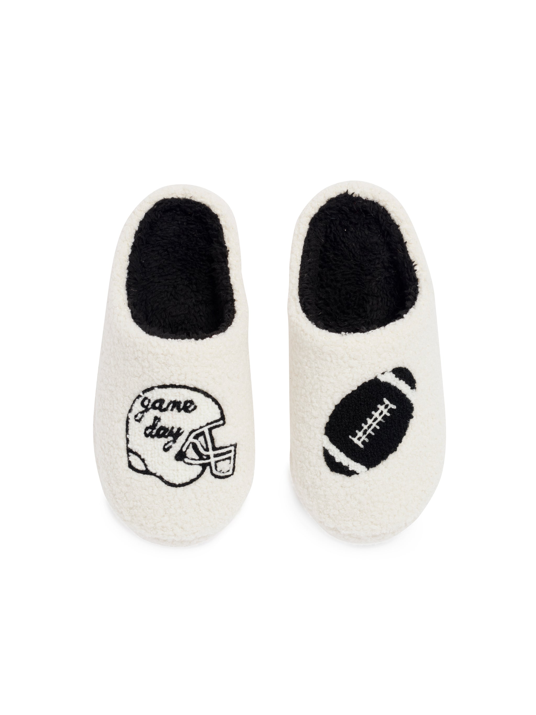 Shiraleah Assorted Set of 2 Sizes Helmet "Game Day" Slippers, White